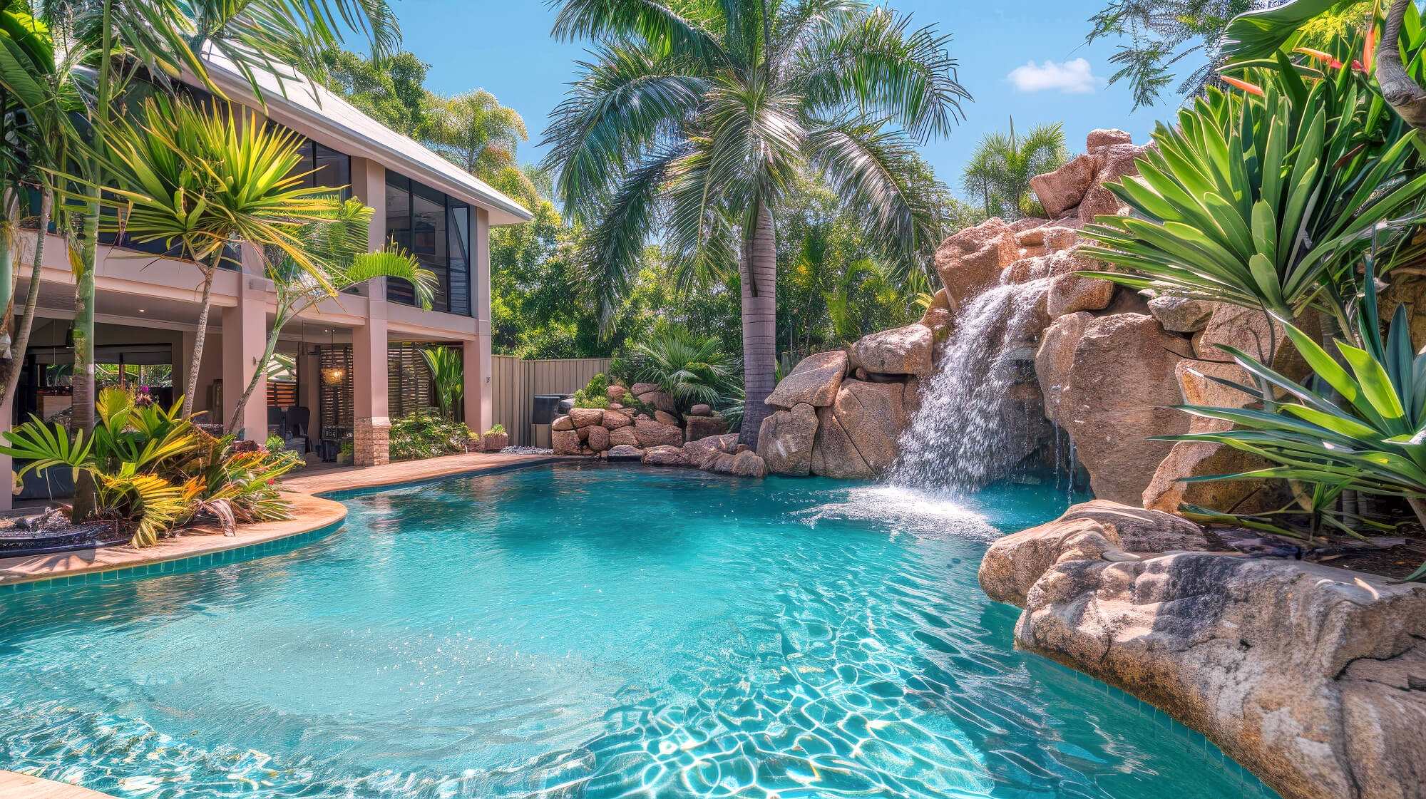 Must-Have Tips for Adding Waterfalls to Your Pool Design ‐ Flamingo Pools