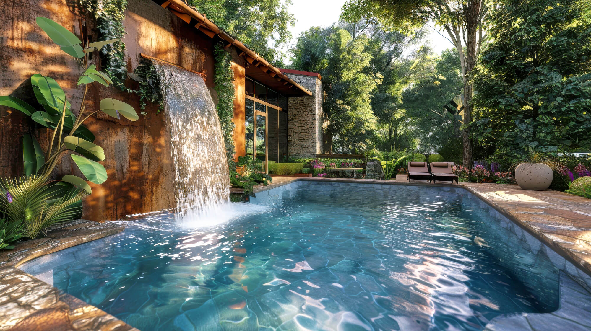 Must-Have Tips for Adding Waterfalls to Your Pool Design ‐ Flamingo Pools