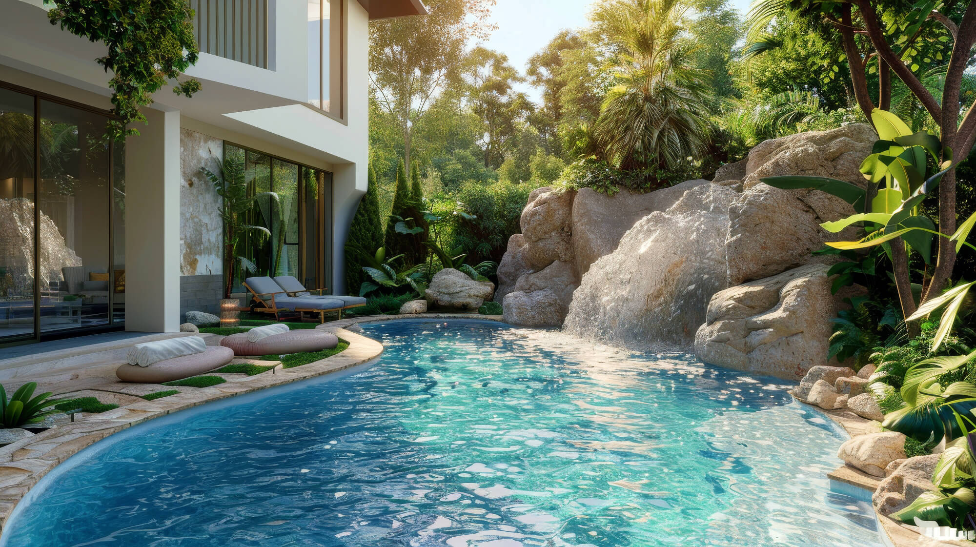 Must-Have Tips for Adding Waterfalls to Your Pool Design ‐ Flamingo Pools