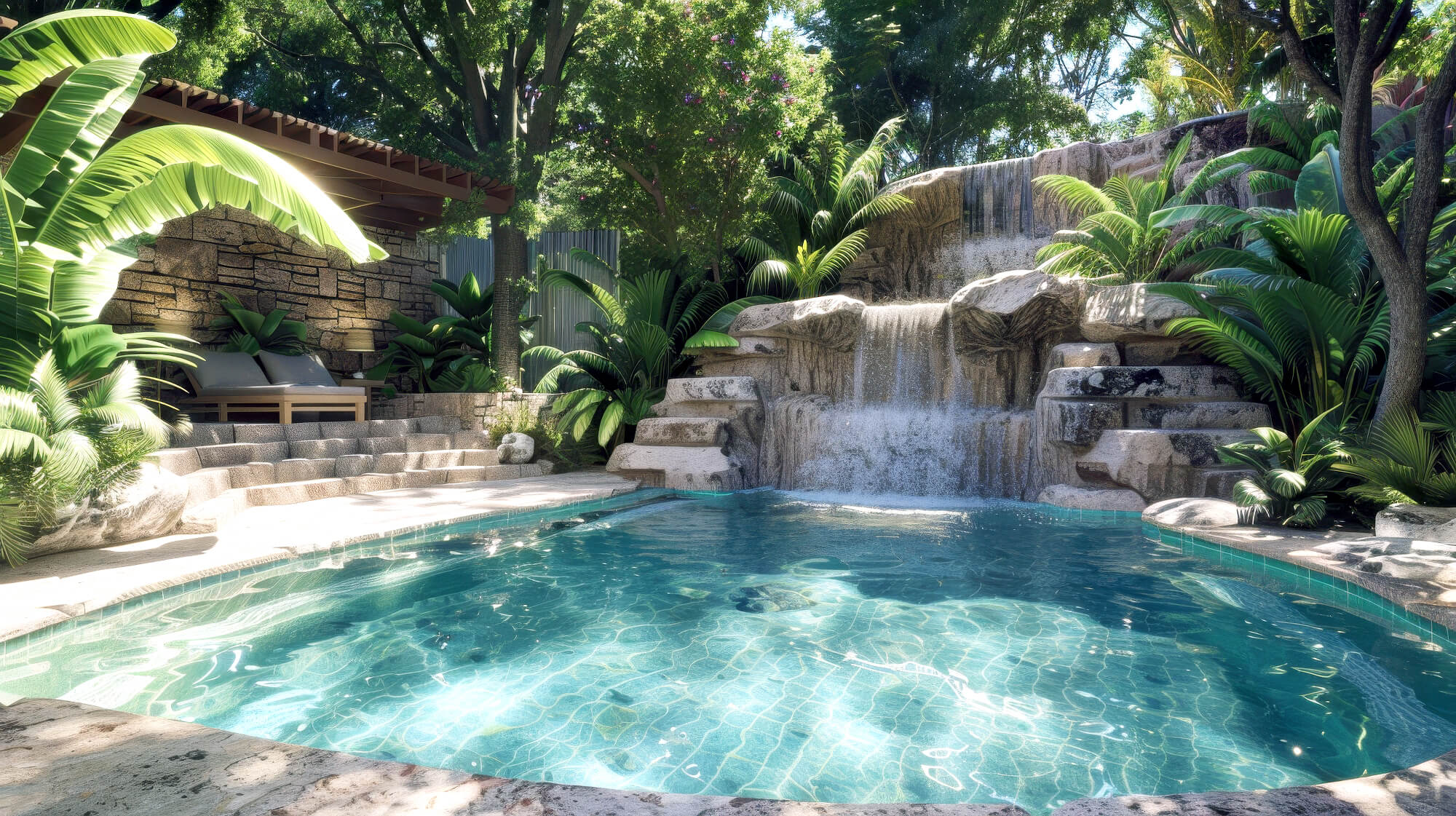 Must-Have Tips for Adding Waterfalls to Your Pool Design ‐ Flamingo Pools